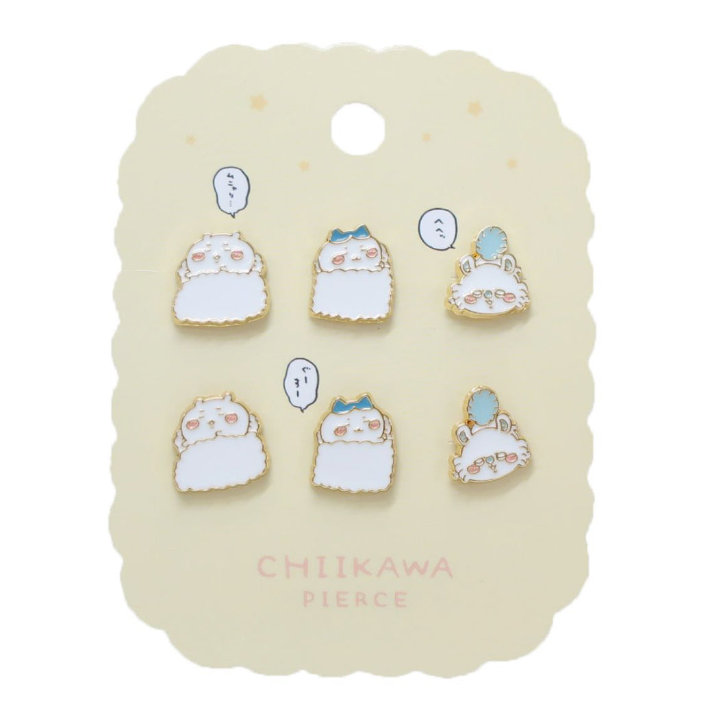 Chiikawa Ear Accessory - Chiikawa, Hachiware & Momonga Stud Earrings S ...