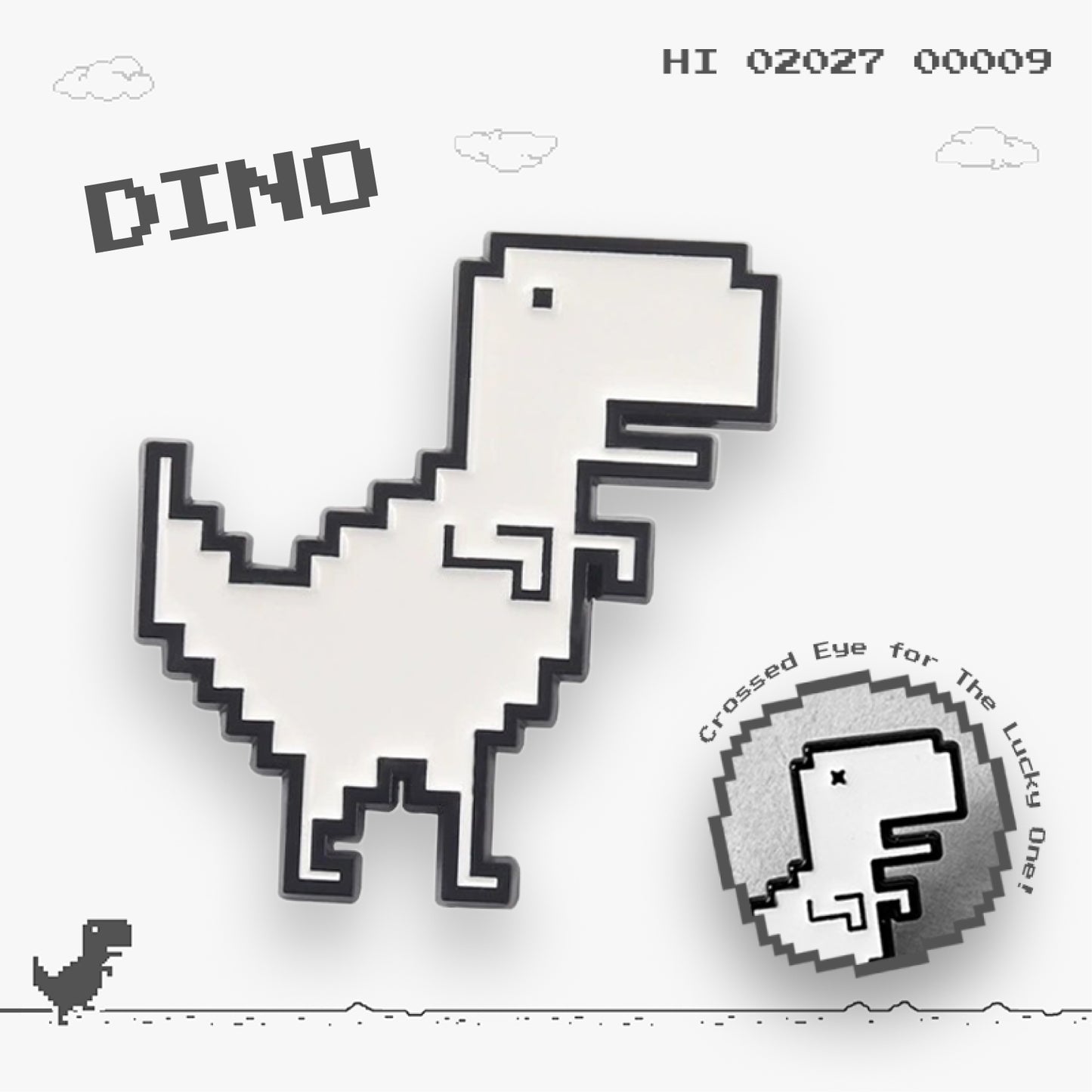 Google Chrome Dinosaur Dino Enamel Pin – Waku Waku Universe