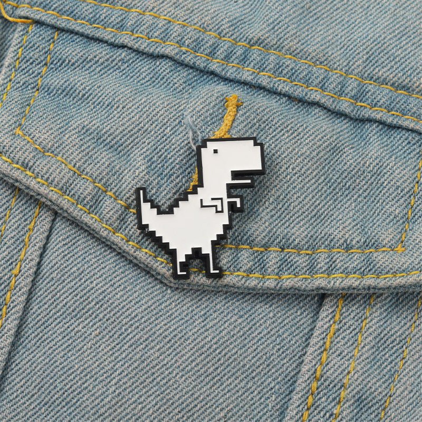 Google Chrome Dinosaur Dino Enamel Pin – Waku Waku Universe