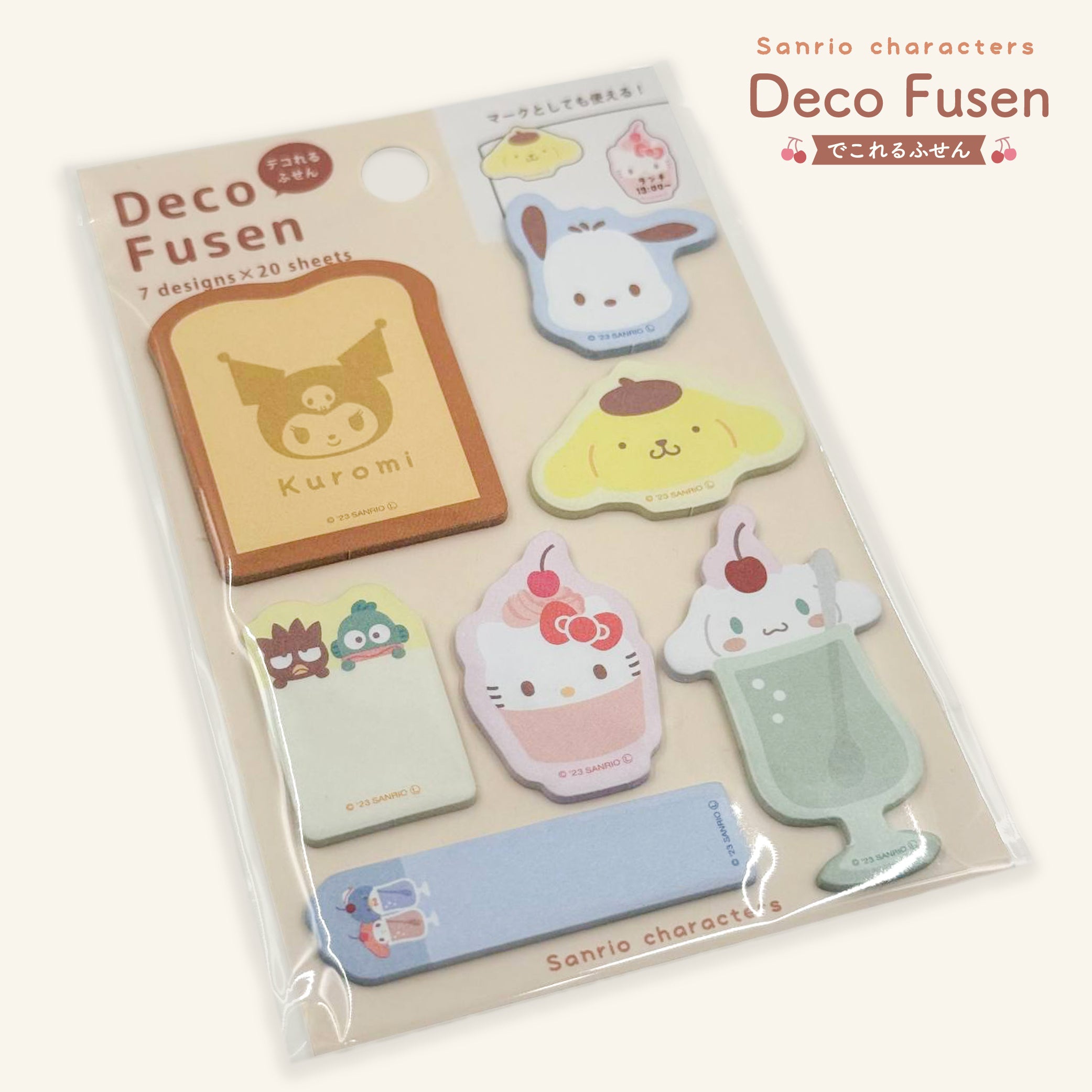 Sanrio Characters Deco Fusen Sticky Notes & Page Markers - Pastel ...