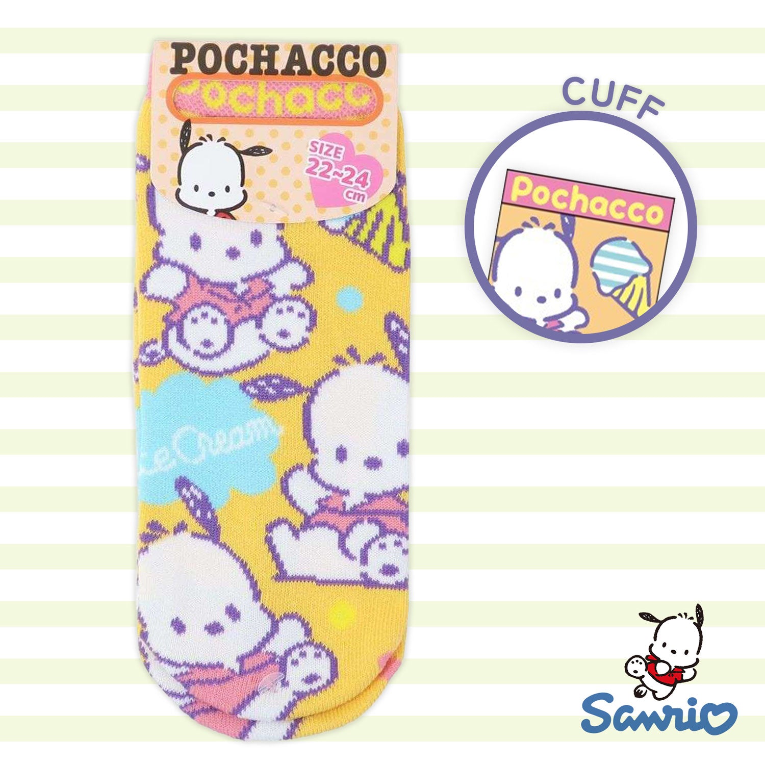 Sanrio Pochacco & Ice Cream Jacquard Ankle Socks – Waku Waku Universe